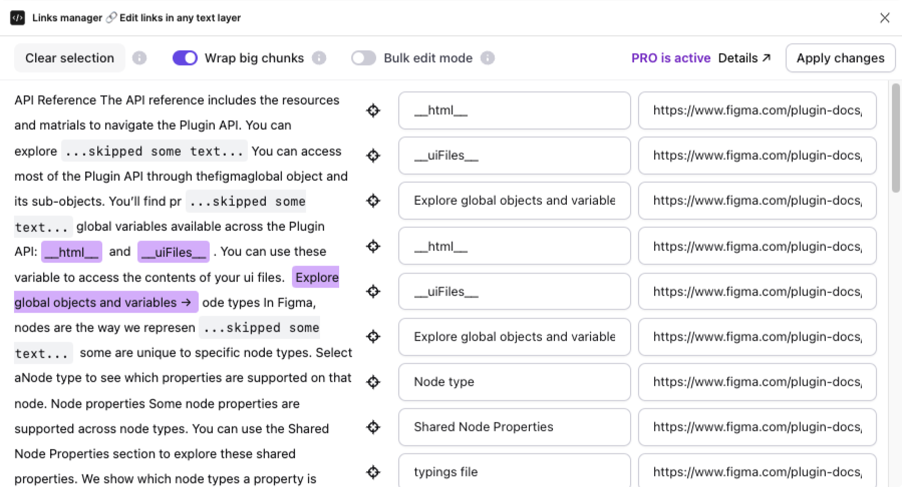 Links manager — Figma plugin